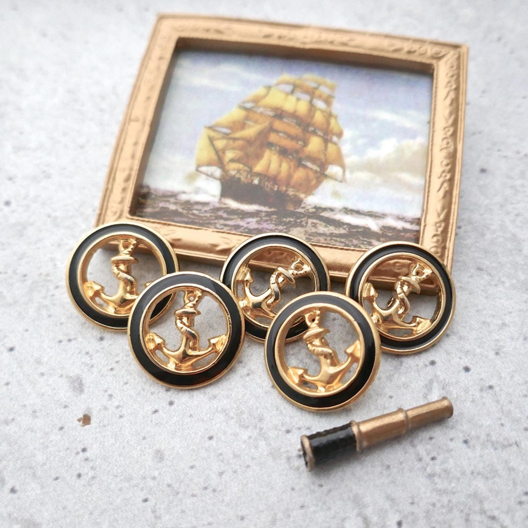Pierced Anchor Buttons - CHOOSE 20mm.78", 25mm 1 in - Gold-tone Metal ...