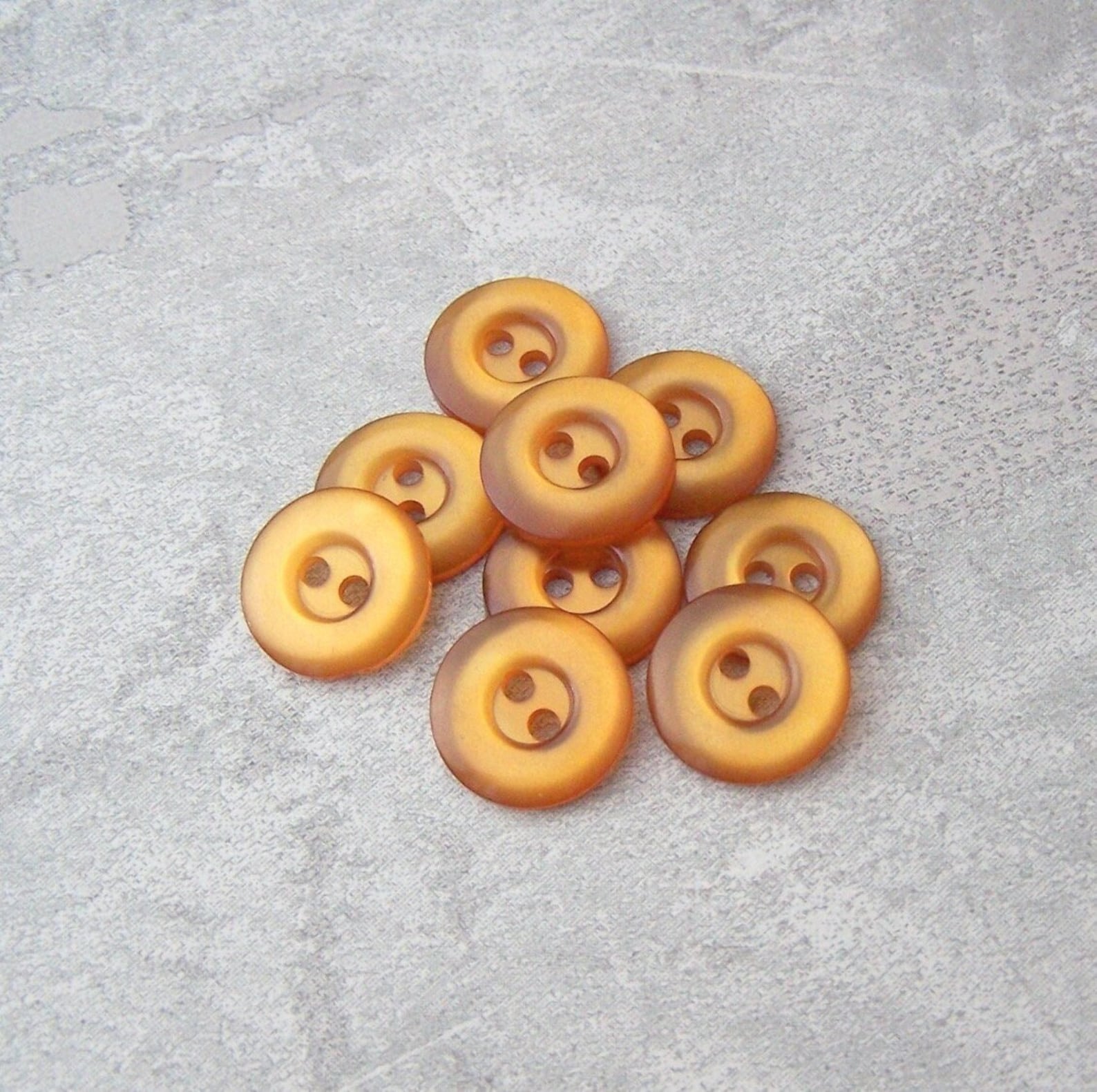 Luminescent Orange Buttons, 14mm .55" - Little Golden Ambur Orange ...