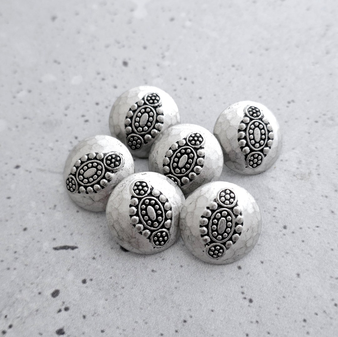 Southwest-inspired Metal Buttons, 23mm 7/8 Inch - 6 VTG NOS Hammered ...