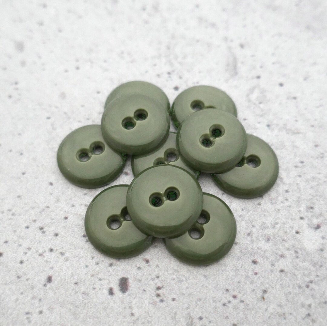 Evergreen Buttons, 16mm 5/8 Inch - Tonal Light Olive Green Fusion Swirl ...