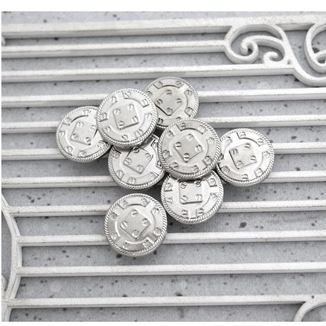 Circuit Board Buttons, 15mm 5/8 Inch - Silver-tone Metal Buttons W ...