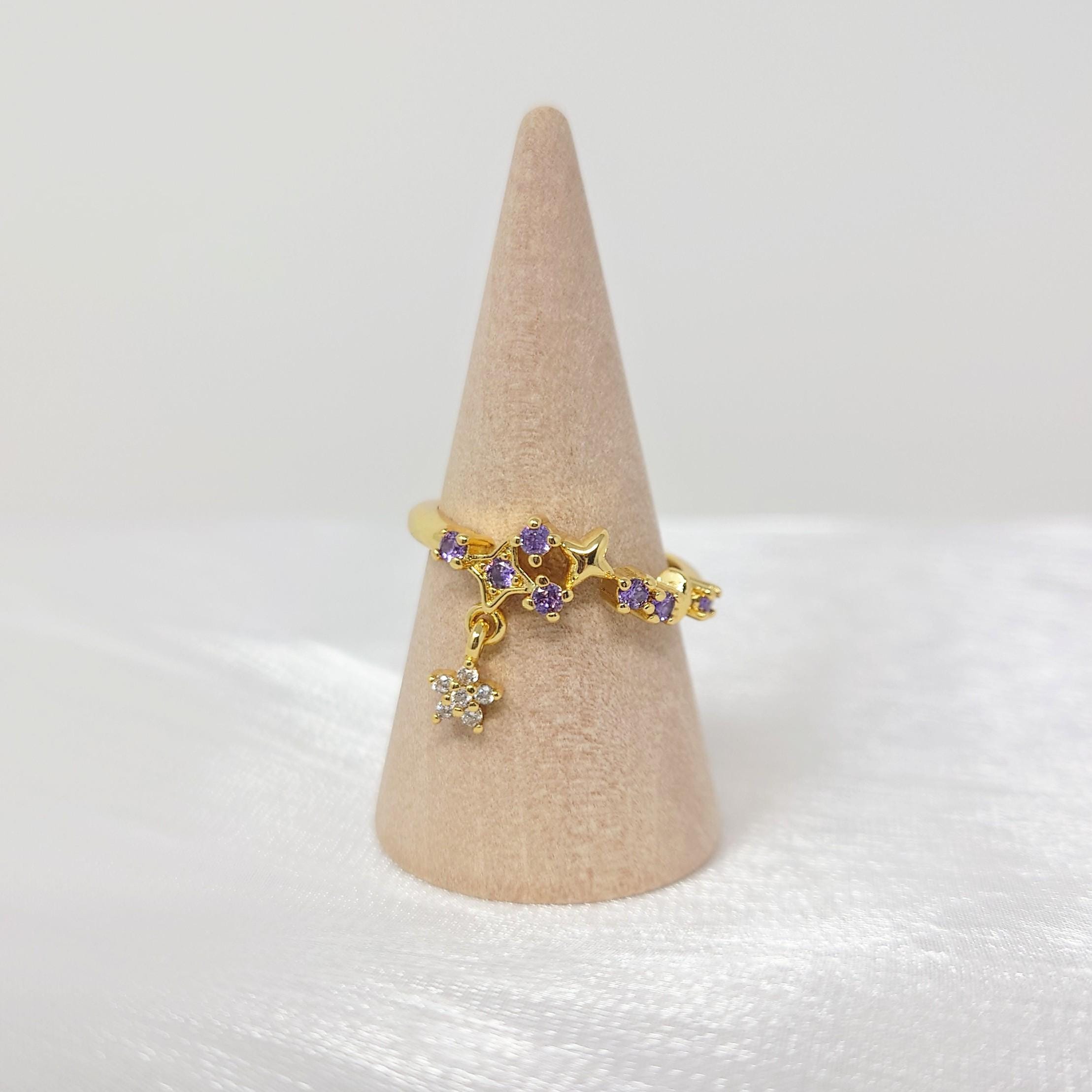 Love & Deepspace Xavier Engagement Ring Fake Purple Amethyst Celestial ...