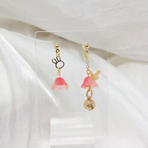 HSR Lingsha Earrings Honkai Star Rail Merch Red Flower Gold Bell ...