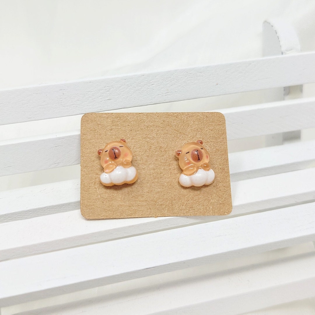 Capybara Earrings Cute Animal Earring Funny Sleeper Studs Cute Capybara ...