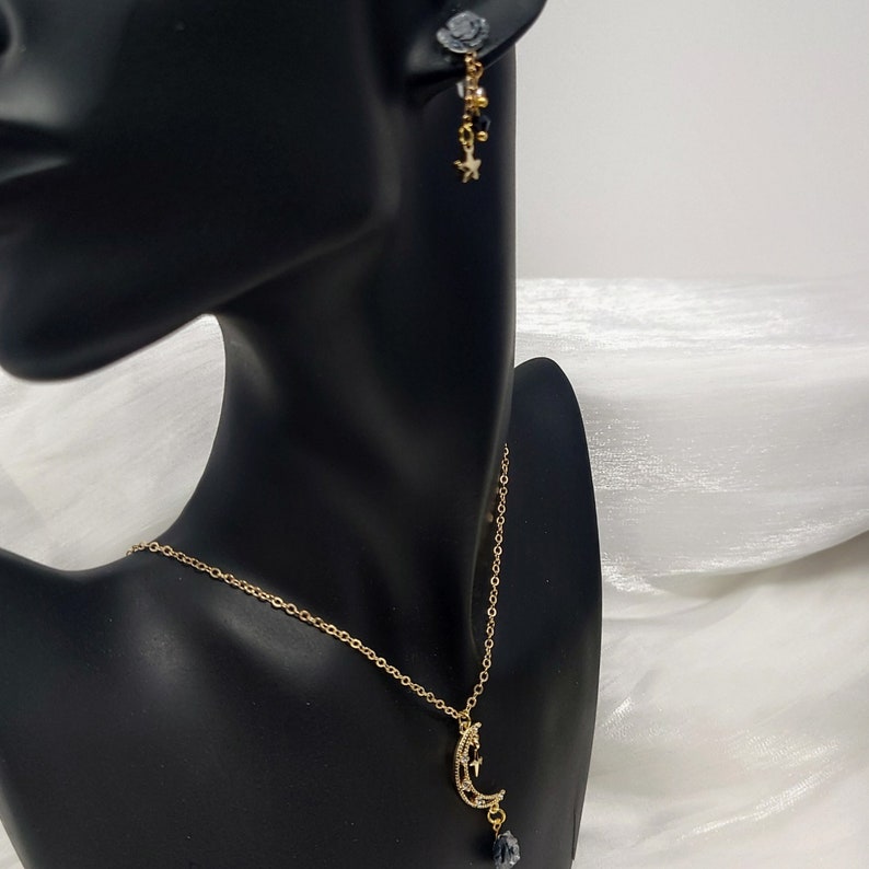 Velaris Starfall Celebration Jewelry Set Gold Moon Necklace Starry ...