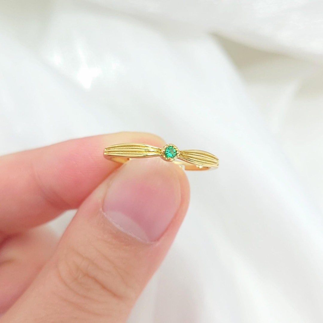 Aaron Warner's Emerald Ring Green Pinkie Ring Emerald Huggie Hoop ...