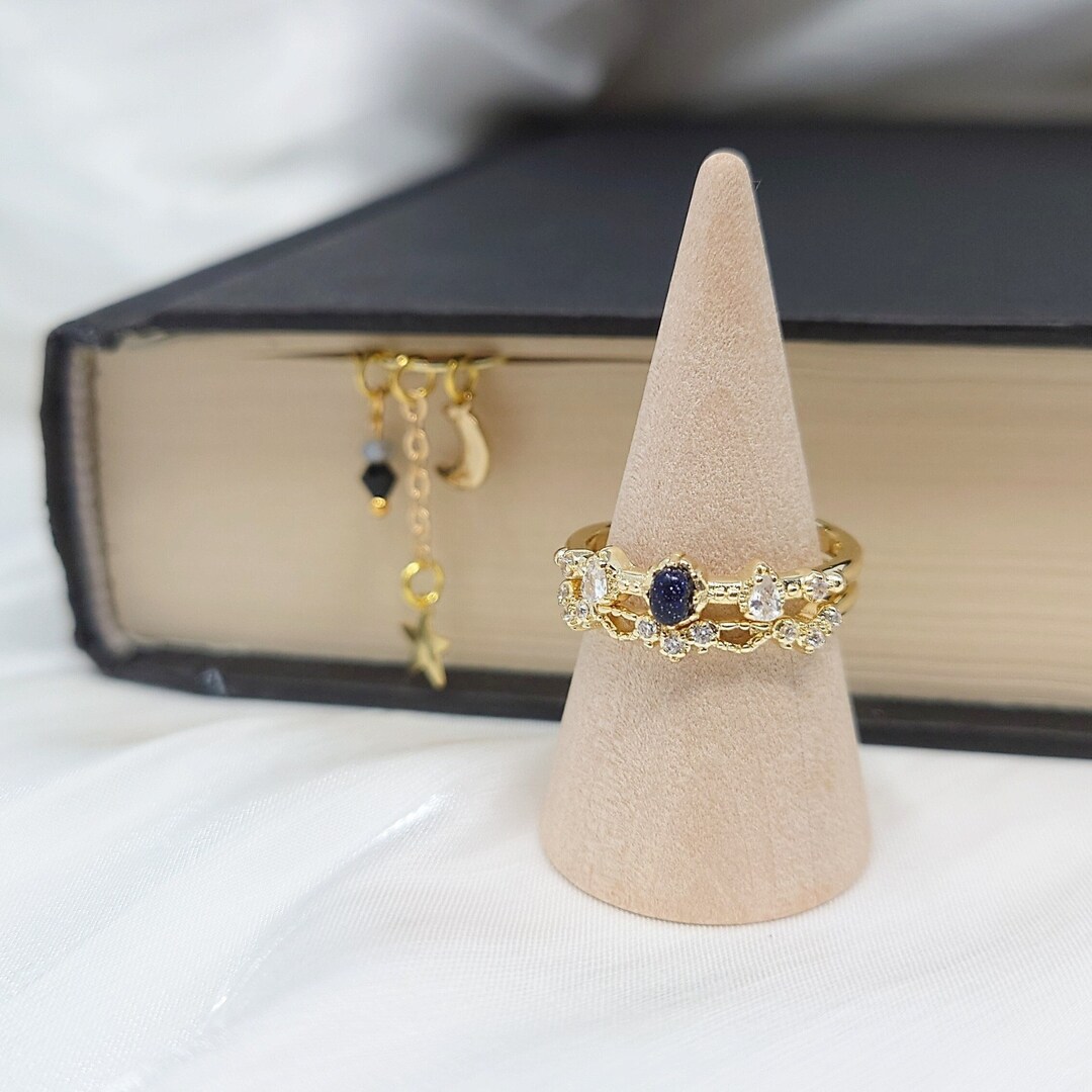 Acotar Night Court Stack Ring Starry Night Ring Black Gemstone Ring ...