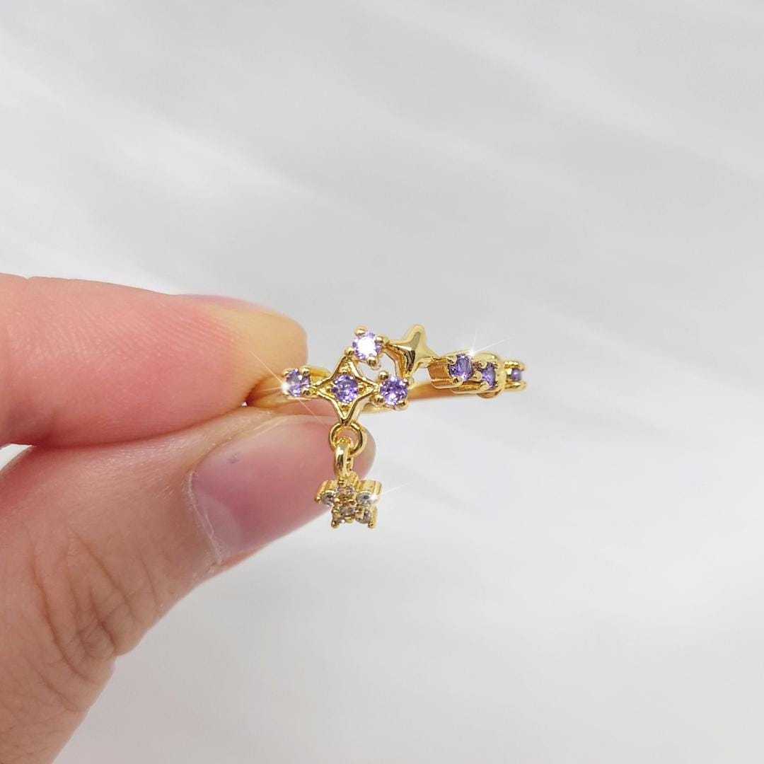 Love & Deepspace Xavier Engagement Ring Fake Purple Amethyst Celestial ...