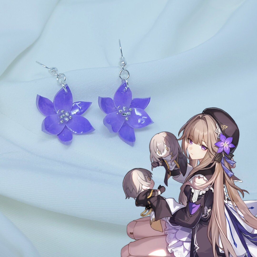 Herta Earrings Honkai Star Rail Simulated Universe Jewelry Purple ...