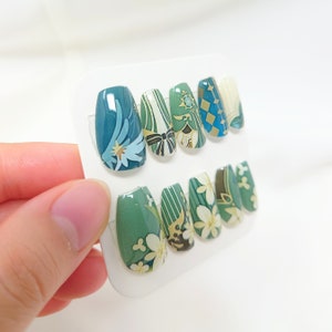 Venti's Press-on Nails Reusable A Genshin Impact-inspired Handmade Item ...
