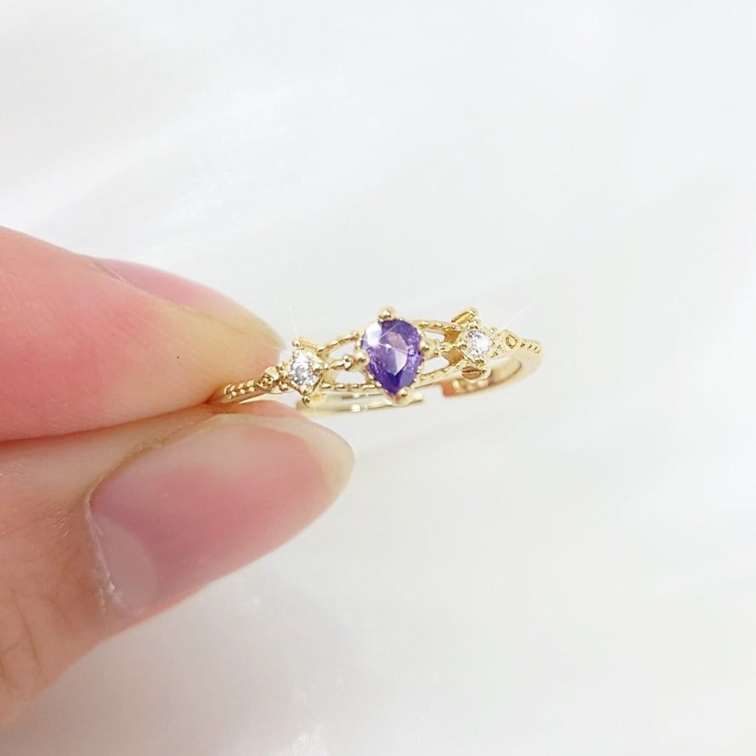 Violet Sorrengail Ring Amethyst Fantasy Necklace Purple Rose Dagger ...
