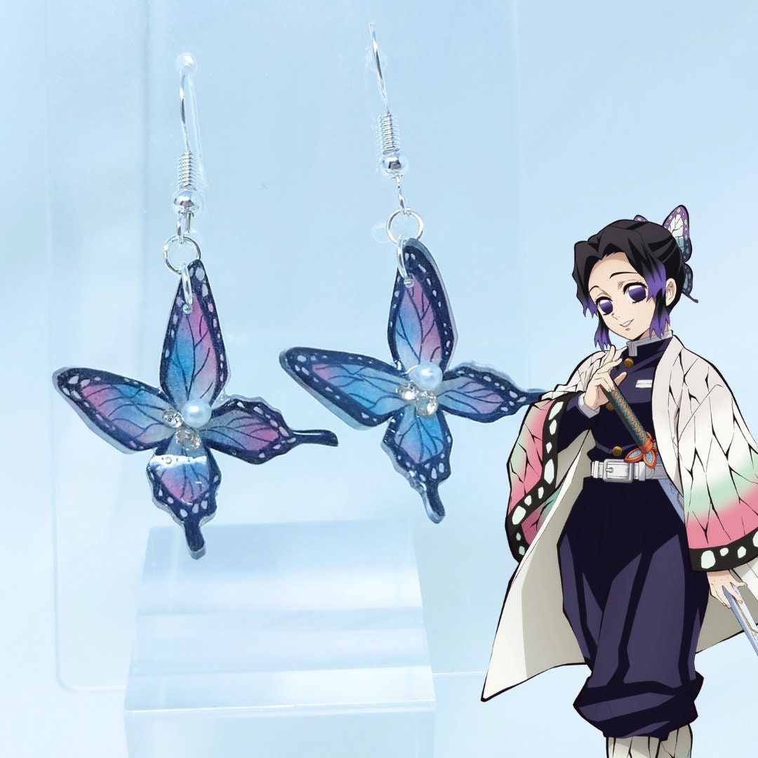 Shinobu Kocho Earrings Anime Cosplay Jewelry Shinobu Butterfly ...