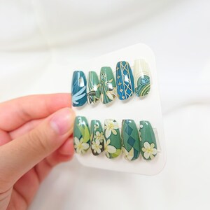 Venti's Press-on Nails Reusable A Genshin Impact-inspired Handmade Item ...