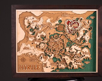 Hyrule Map Wood - Etsy