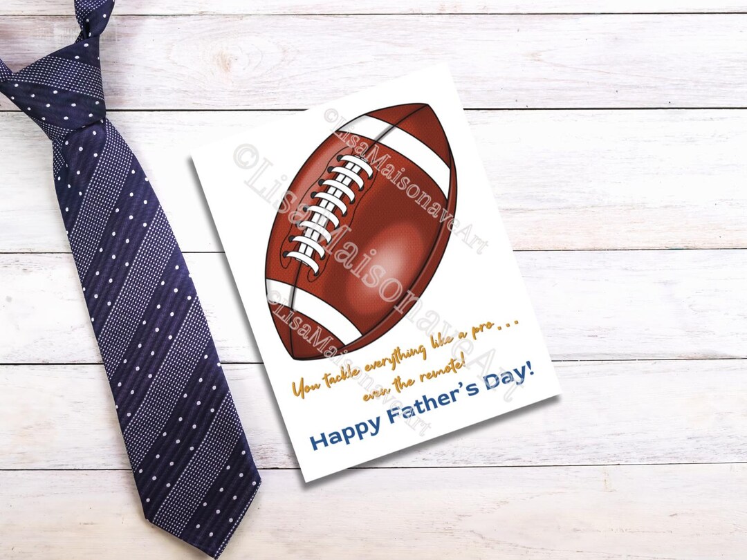 Printable Father's Day Card, INSTANT DOWNLOAD, American Football, NFL ...