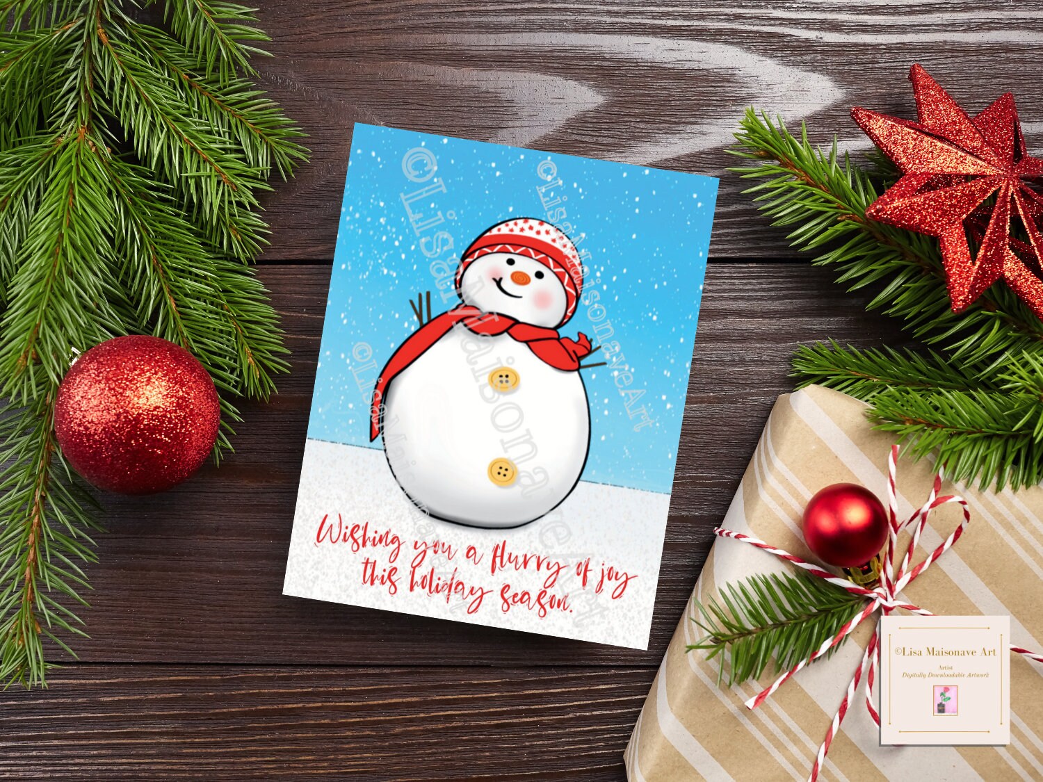 Printable Happy Holidays Card INSTANT DOWNLOAD Joyful - Etsy