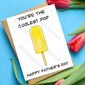 Printable Father's Day Card, INSTANT DOWNLOAD, Funny Popsicle Pun, the ...