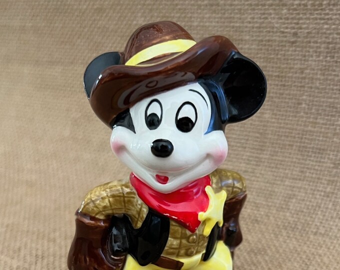 Sheriff Mickey Mouse Figurine, Cowboy Mickey Mouse, Vintage Disney ...