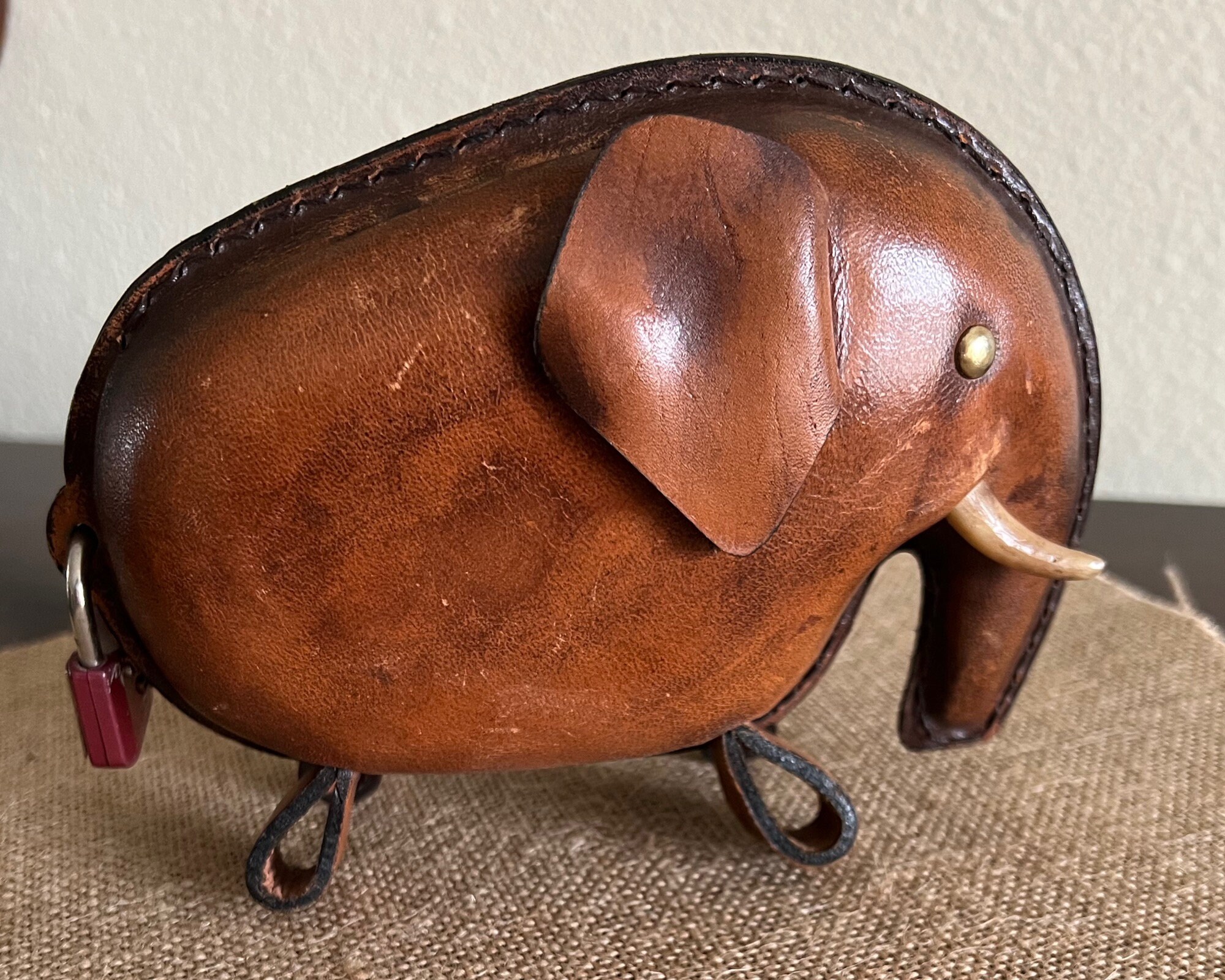 Kounoike Elephant Leather Coin Bank Vintage Japanese Coin - Etsy