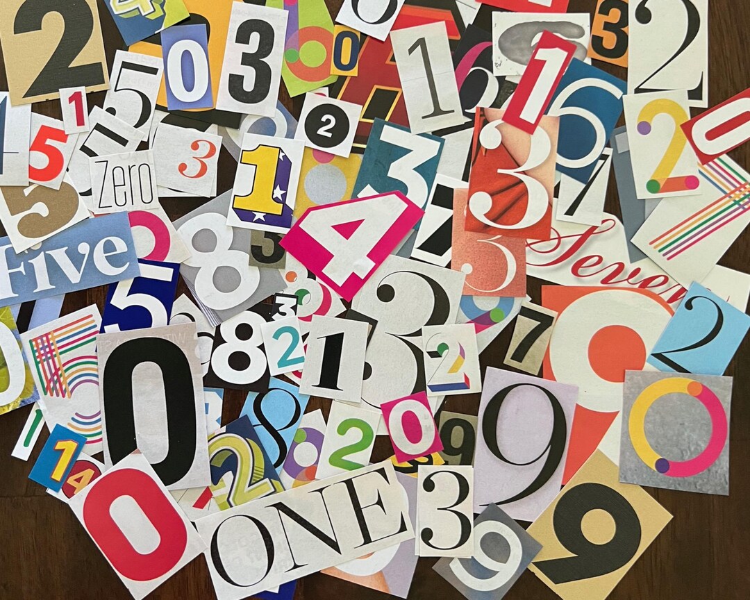 100 Magazine Numbers for Collage, Vision Board, Junk Journals, Mixed ...