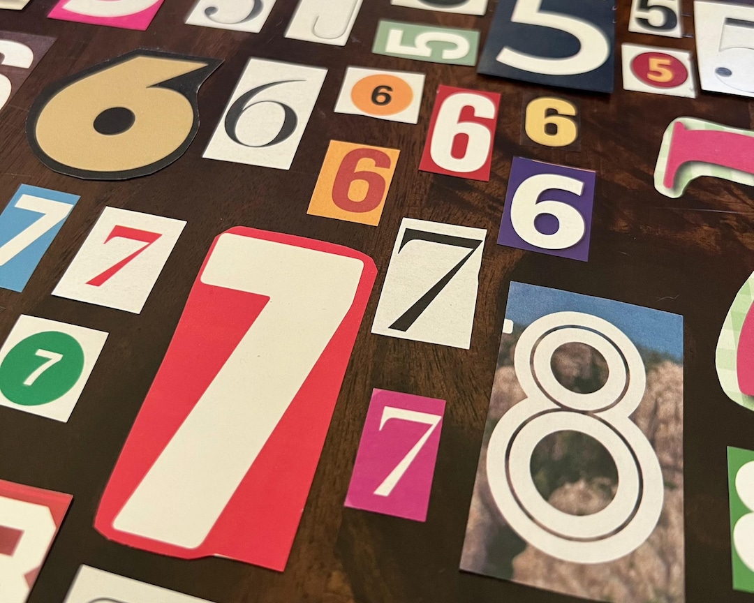 100 Magazine Numbers for Collage, Vision Board, Junk Journals, Mixed ...
