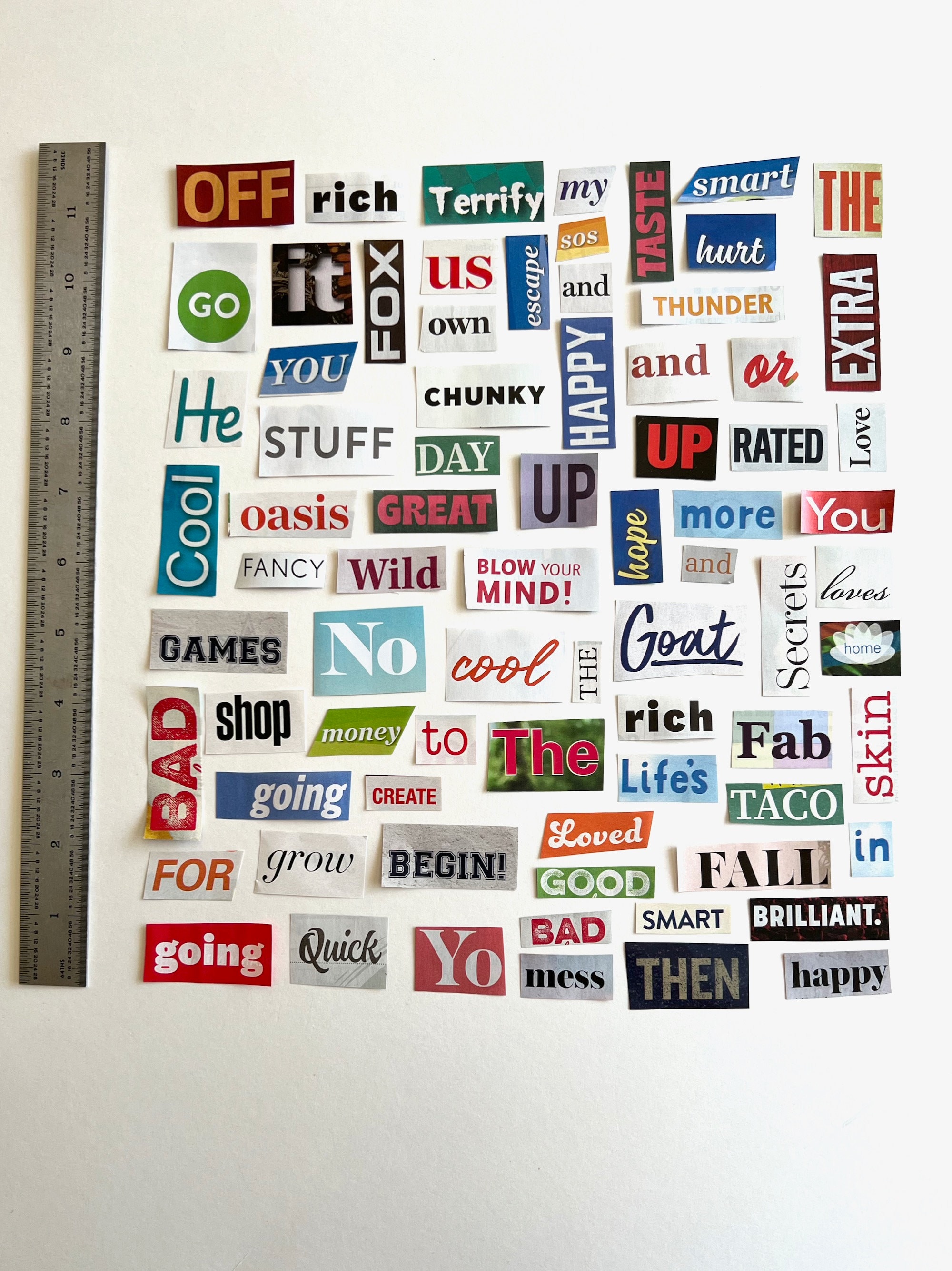 Magazine Words and Phrases for Collage Vision Boards Junk - Etsy