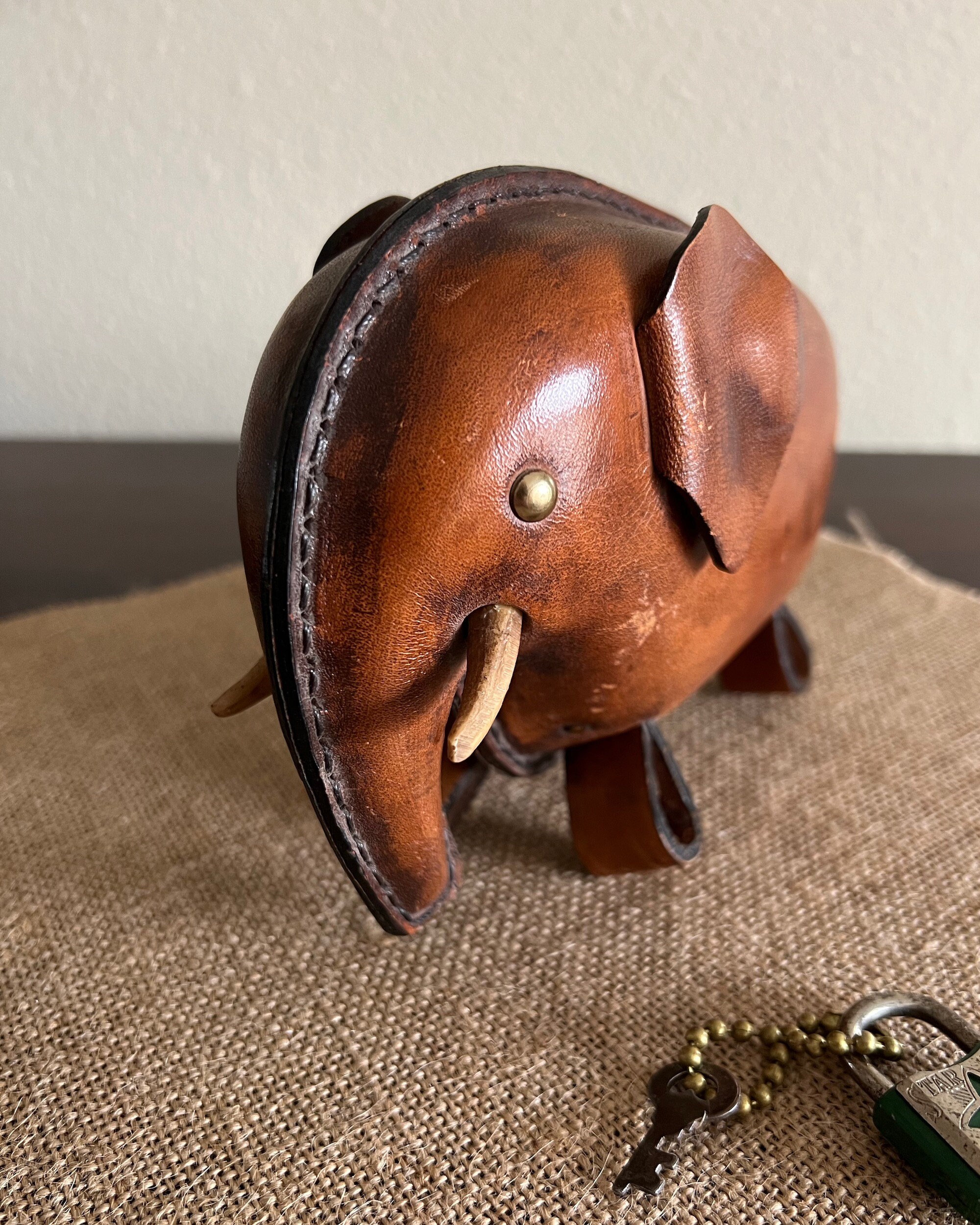 Kounoike Elephant Leather Coin Bank Vintage Japanese Coin - Etsy
