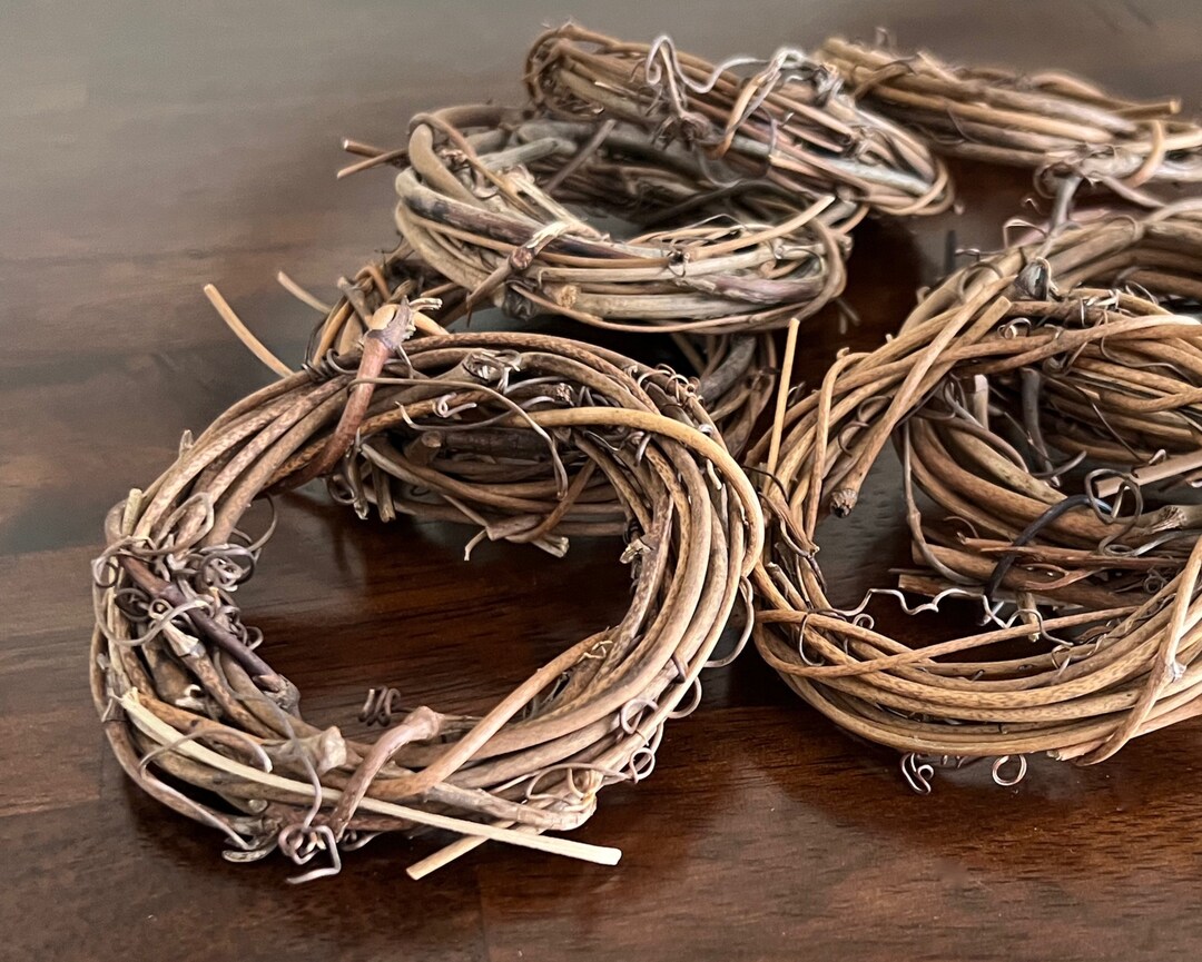 Eight 3-inch Grapevine Wreaths for Crafting, Mini Grapevine Wreath Base ...