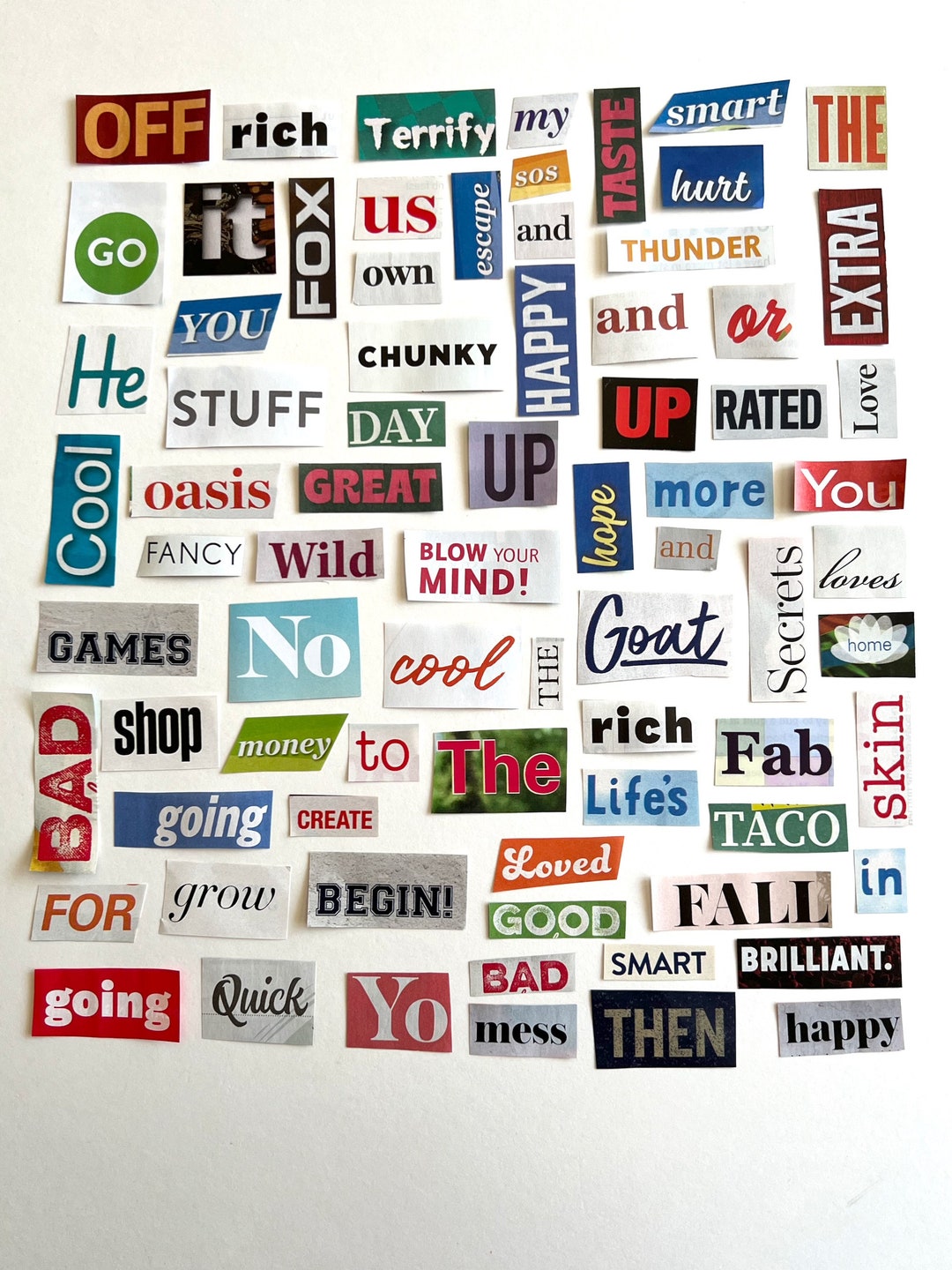 Magazine Words and Phrases for Collage Vision Boards Junk - Etsy