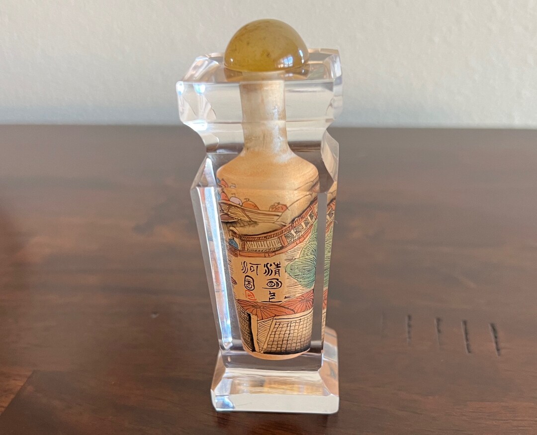 Snuff Bottle Glass Chinese Snuff Bottle Reverse Painted - Etsy
