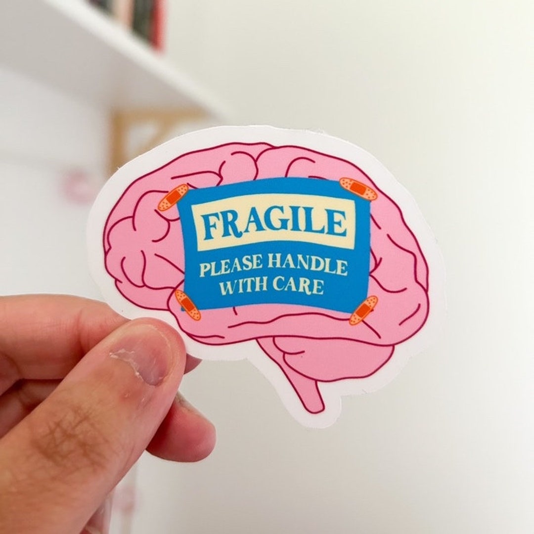 Fragile Brain Die Cut Sticker - Etsy