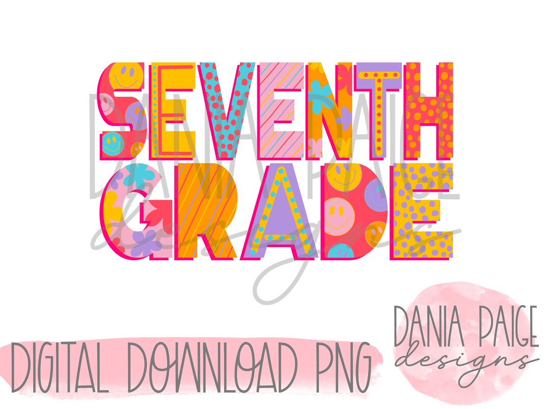 Seventh Grade Png School Grade Png Sublimation Digital Design - Etsy