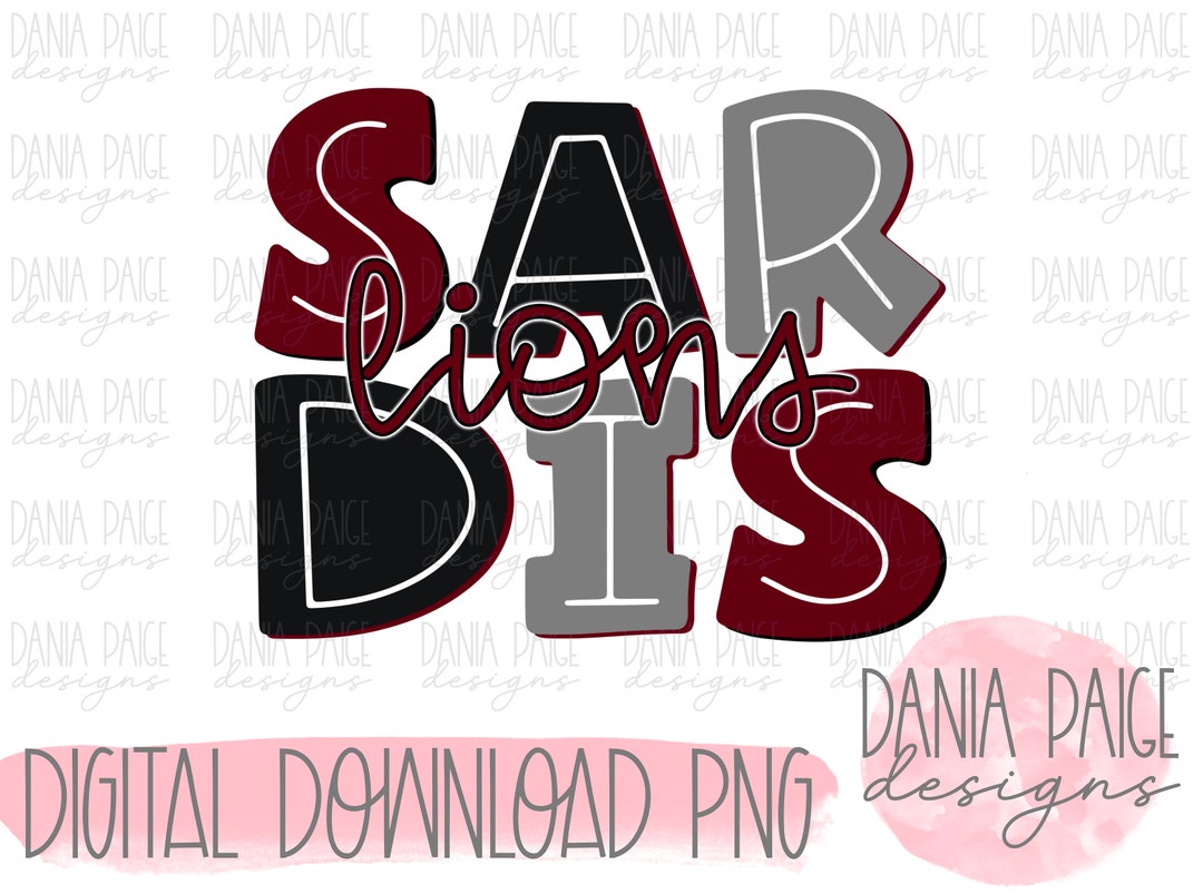 Sardis Lions, Hand Lettered Mascot, Sublimation - Etsy