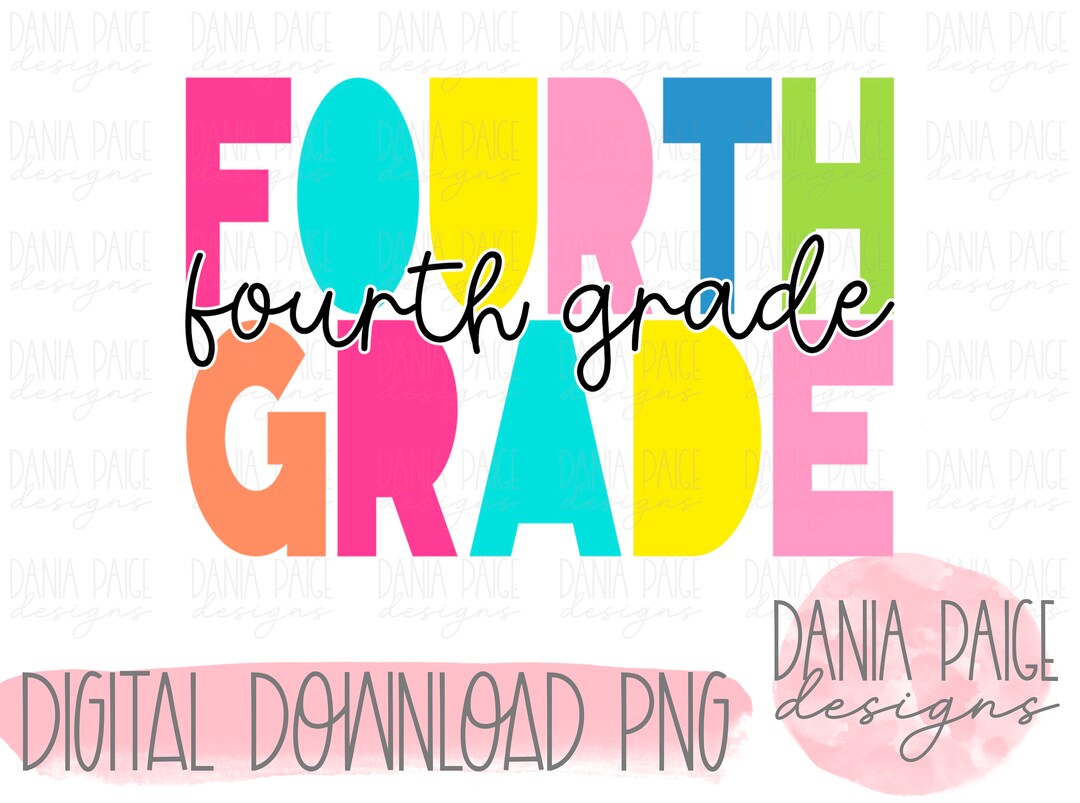 Fourth Grade, Sublimation, Digital Design, Png - Etsy