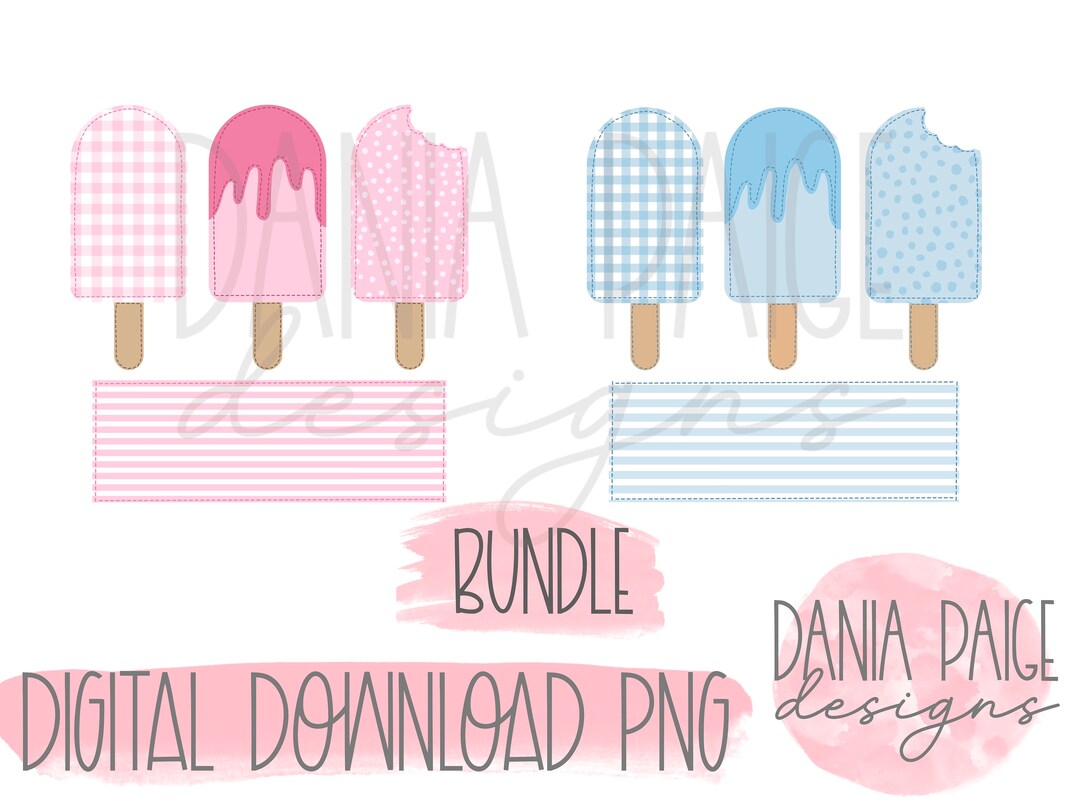 Faux Applique Summer Popsicle, Bundle, Popsicles, Faux Appliqué ...