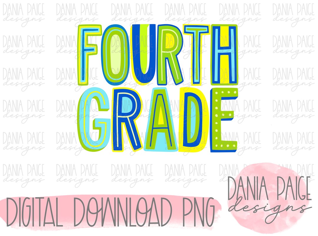 Fourth Grade, Sublimation, Digital Design, Png - Etsy