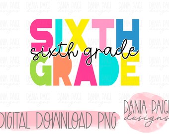Sixth Grade Doodle Word Sublimation PNG and SVG Digital Artwork - Etsy