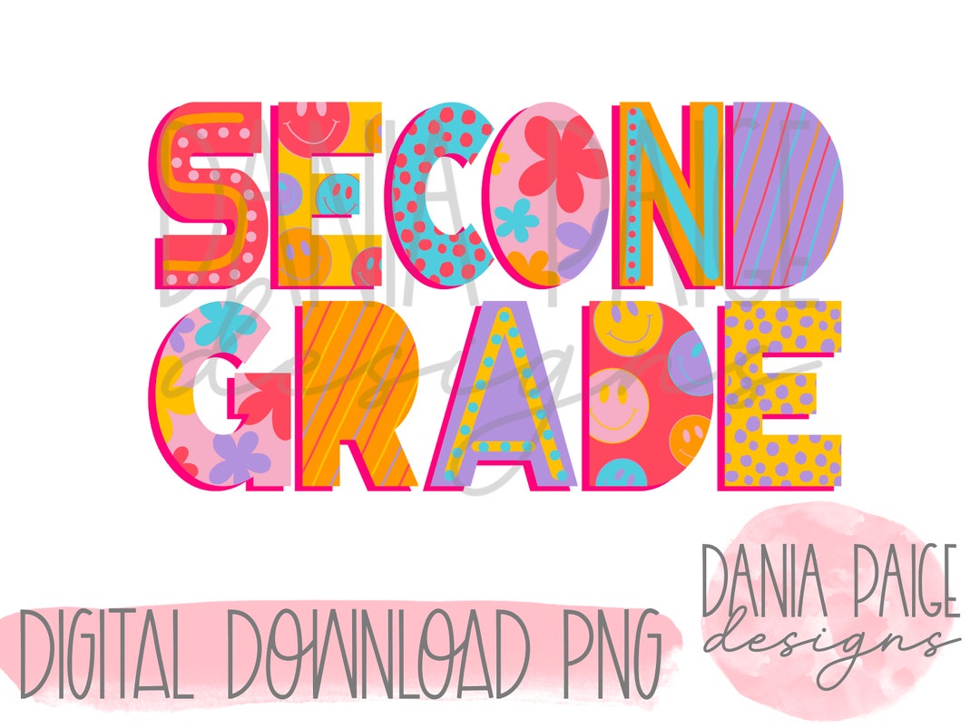 Second Grade Png School Grade Png Sublimation Digital Design - Etsy