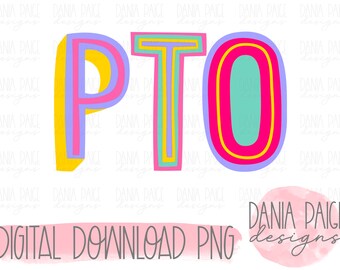 PTO Doodle Word Sublimation PNG and SVG Digital Artwork - Etsy