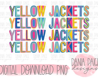 Yellow Jackets Png Digital Designs Mascot Team Design - Etsy