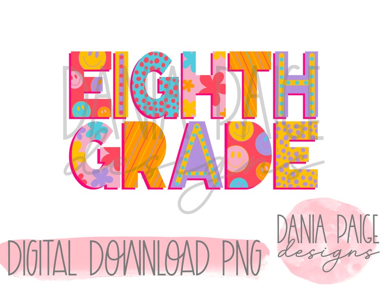 Eighth Grade Png School Grade Png Sublimation Digital - Etsy