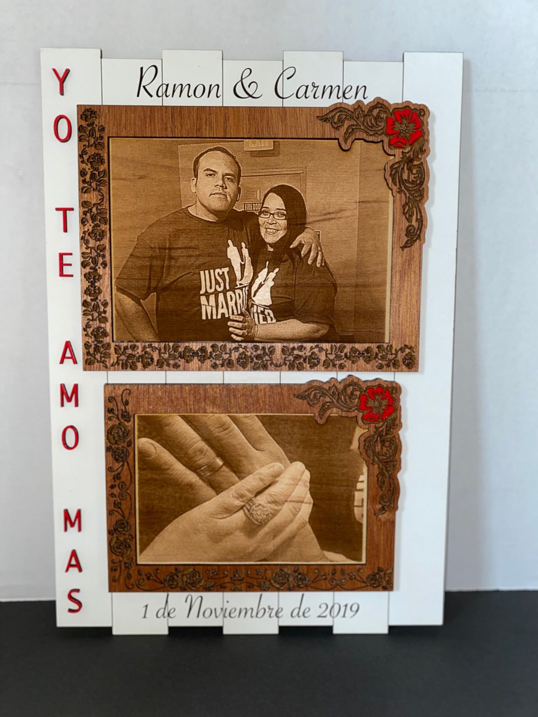 Fully Customizable Picture Frame. Photos Are Printed on Wood and Looks ...
