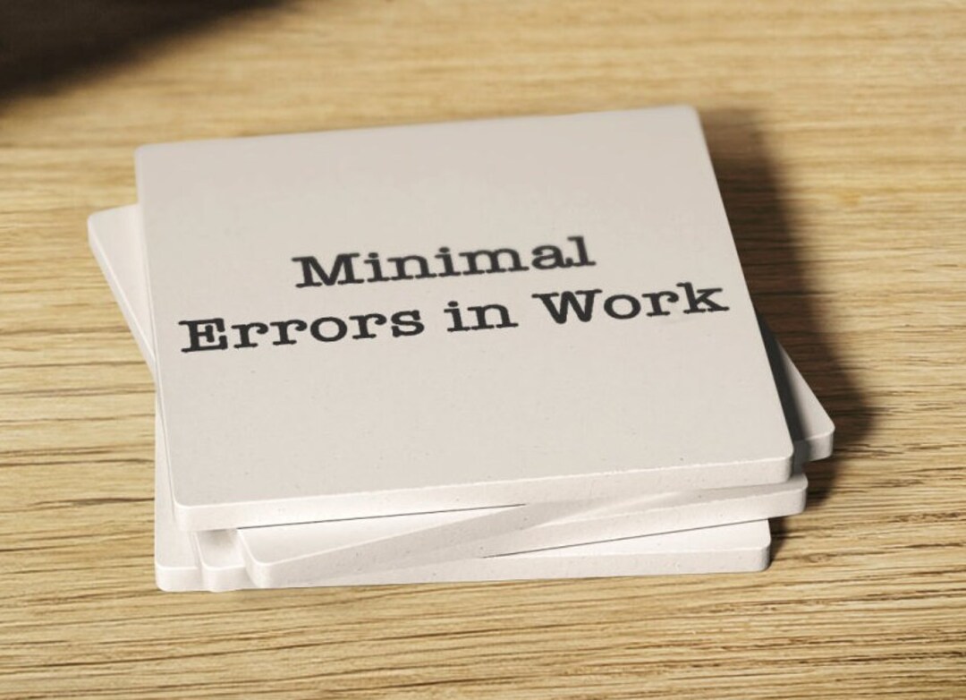 Minimal Errors in Work Funny Office Coasters, Funny Colleague Gift ...