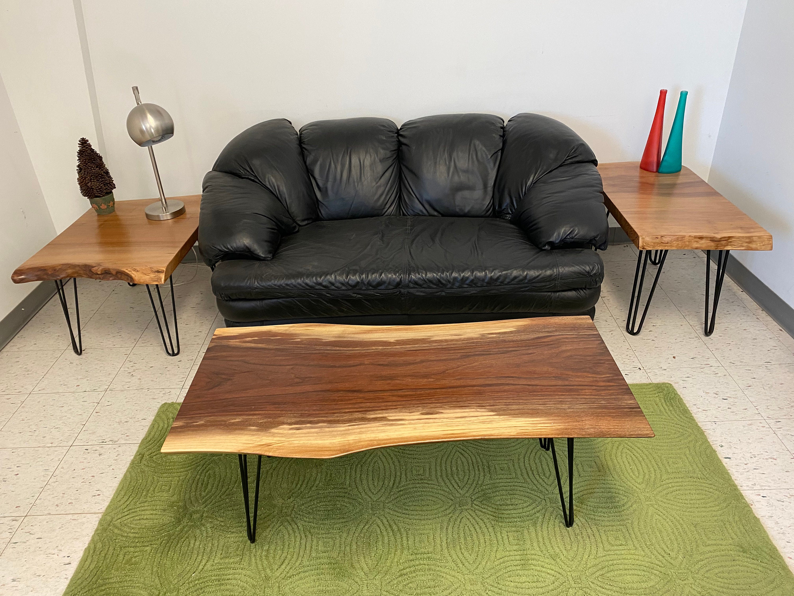 Live Edge Black Walnut Coffee Table With Steel Hairpin Legs Stunning ...