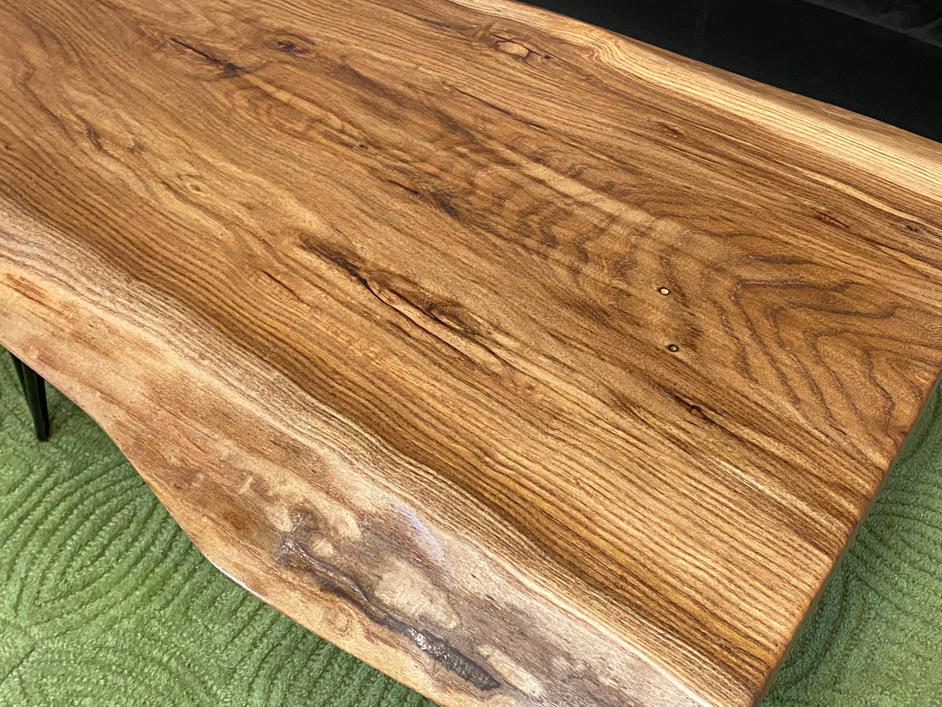 Live Edge English Elm Coffee Table with Steel Hairpin Legs - Stunning ...