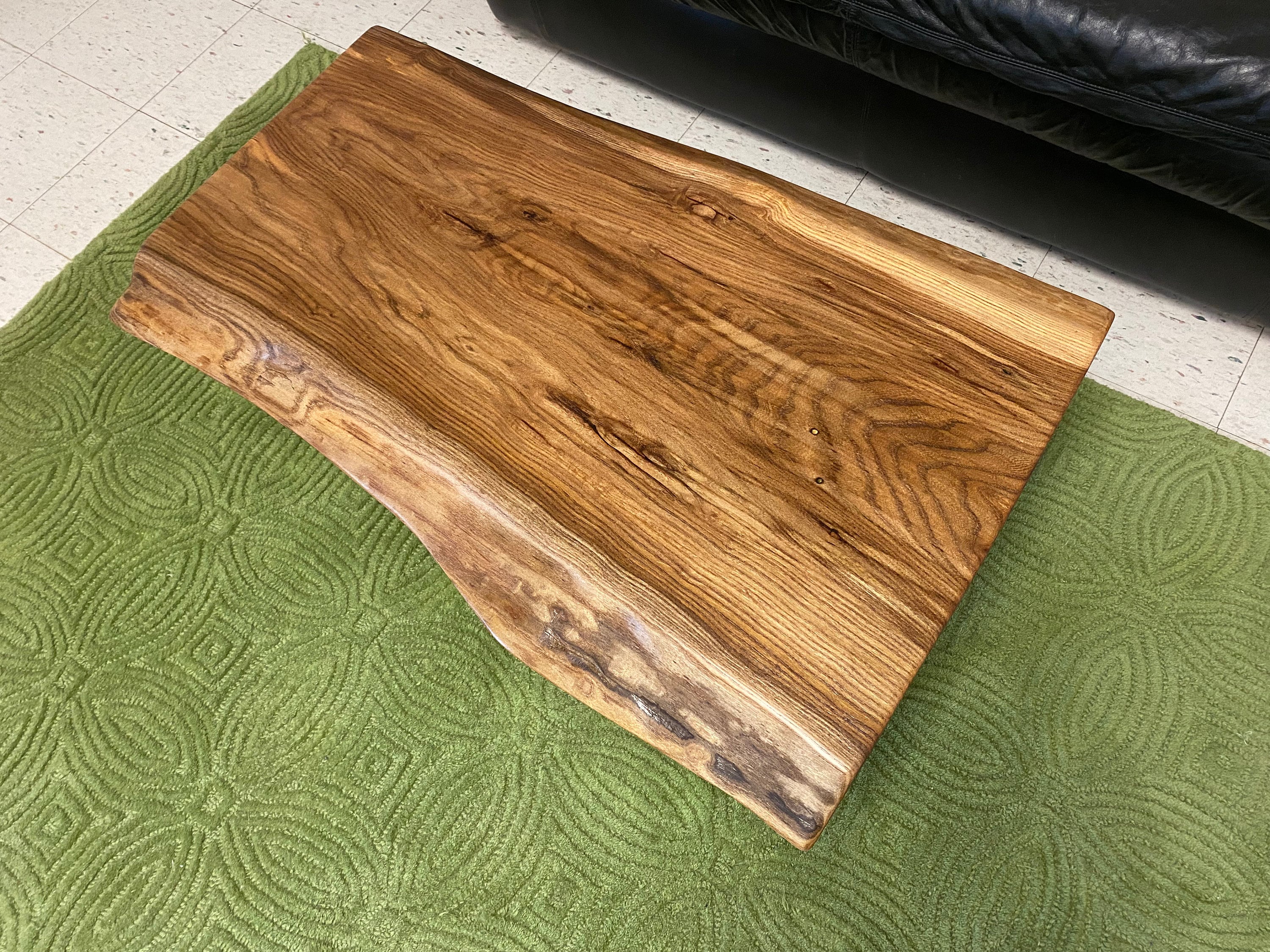 Live Edge English Elm Coffee Table with Steel Hairpin Legs - Stunning ...