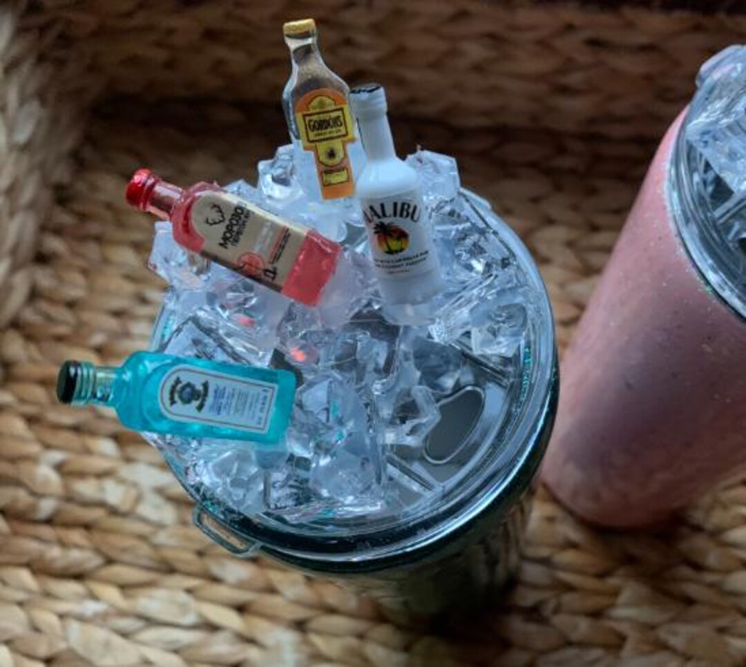 LIQUOR BOTTLE Ice Tumbler TOPPER for Glitter Tumblers lid Included ...