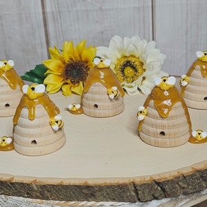 Wooden Beehive With Faux Honey-bee Decoration-bee Theme Baby Shower ...