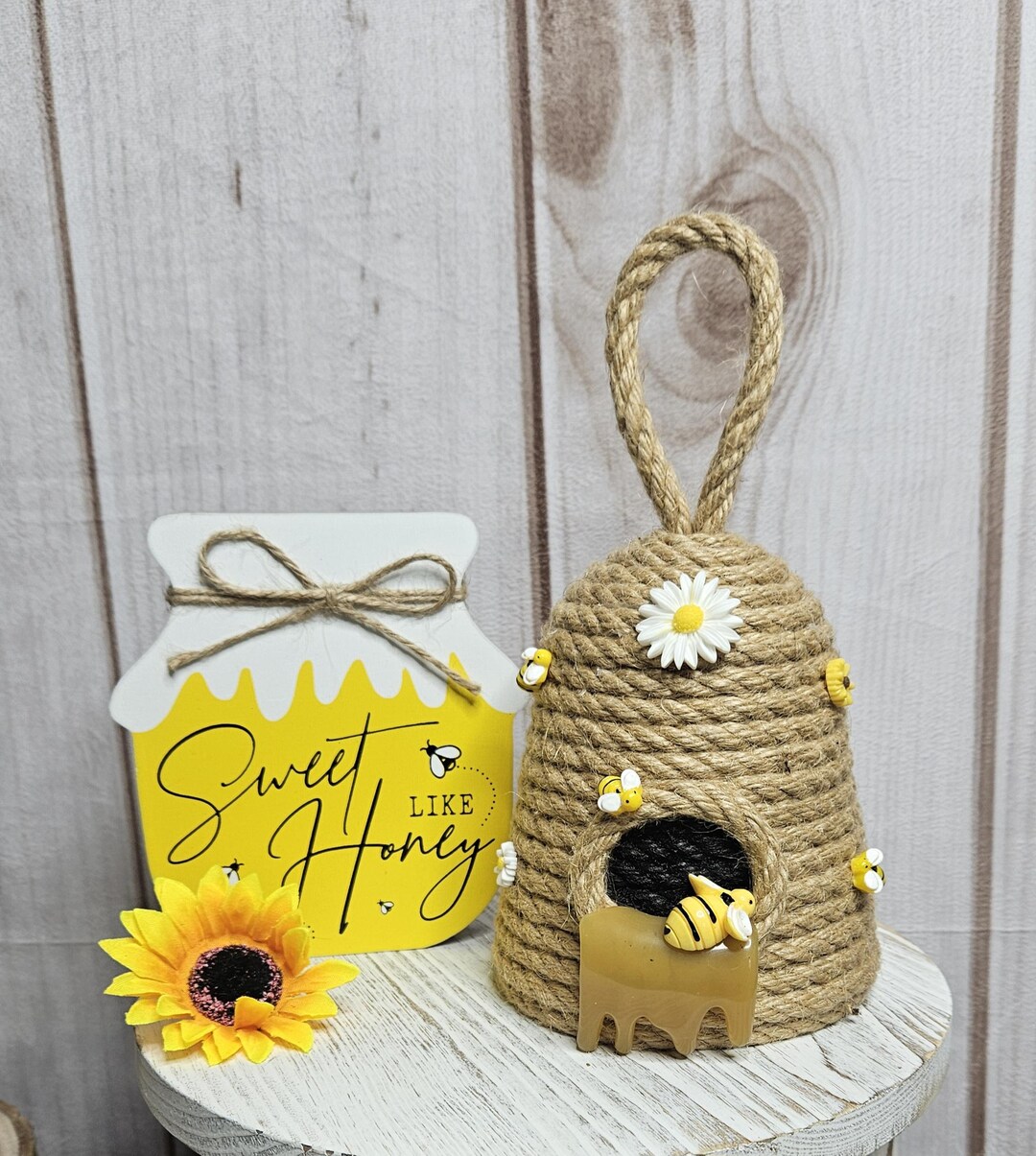 Jute Beehive With Honey Drip, Bee Theme Party Decor, Bee Baby Shower ...