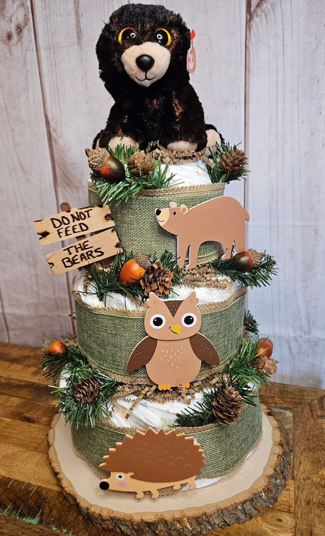 Woodland Animals Diaper Cake-woodland Animals Baby Shower Decor-forest ...